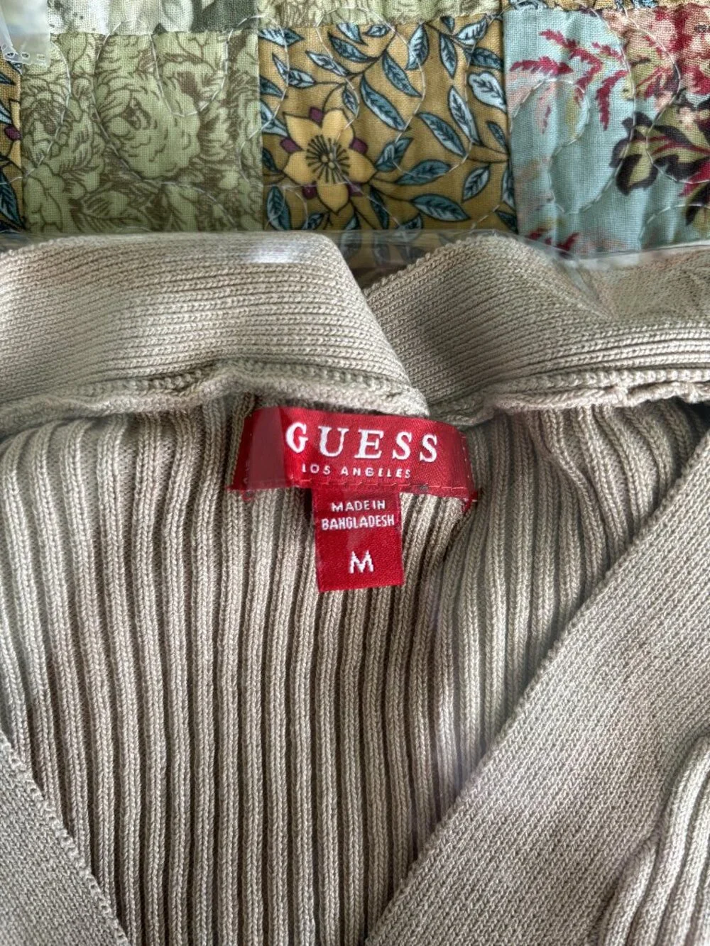 Guess | Sweaters | Guess Beige Ribbed Knit Cardigan M | Poshmark